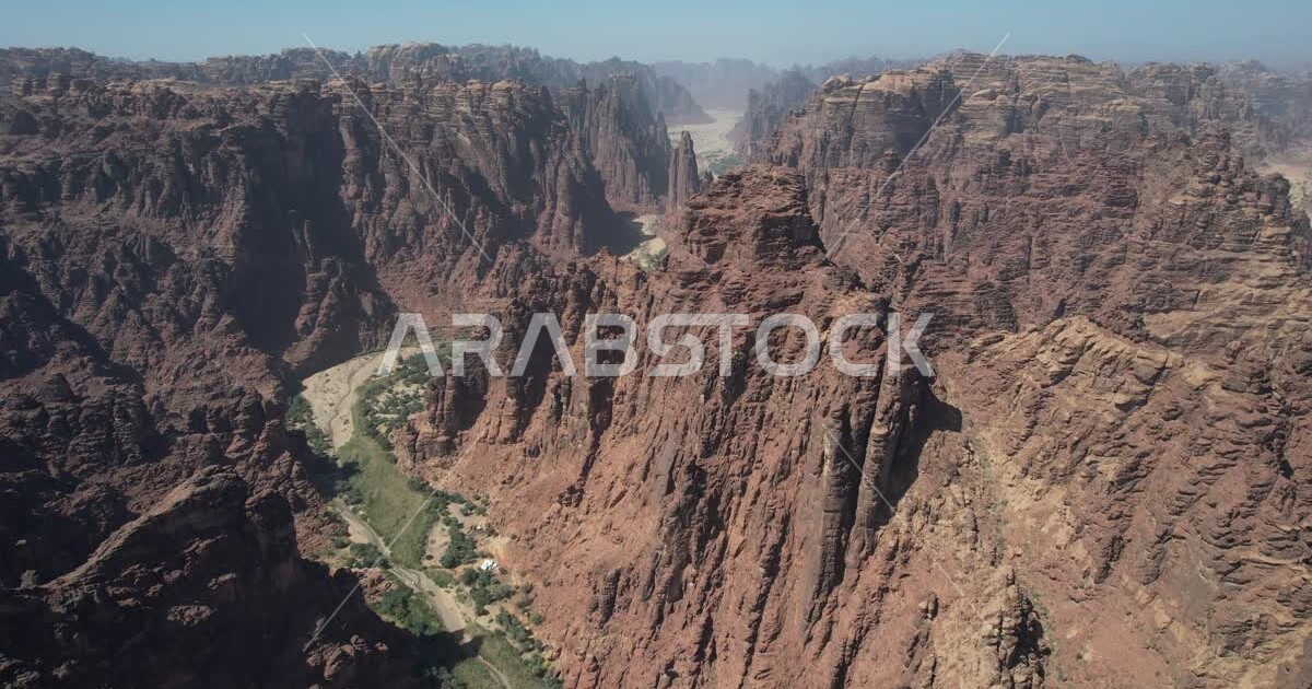 Drone photography of the charming valley and mountains of Disa in the ...