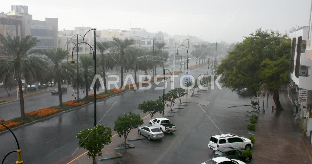 Drone photography of Khalifa Street in Al Ain, Abu Dhabi, United Arab ...