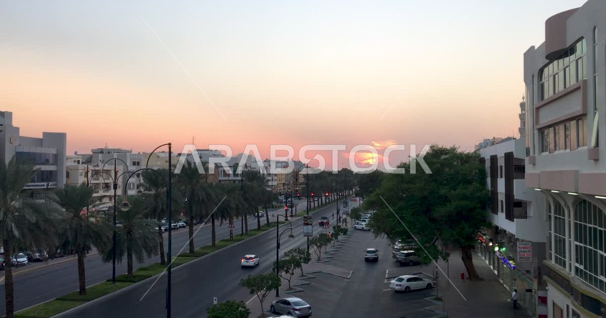 Drone photography of Khalifa Street in Al Ain, Abu Dhabi, United Arab ...