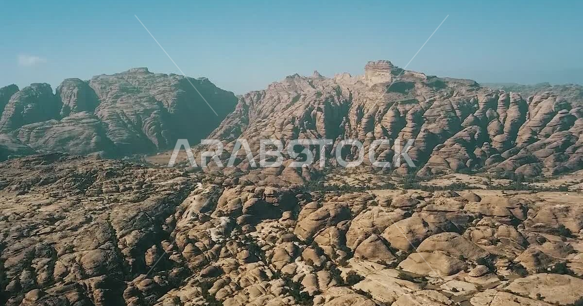 Drone photography of the Al-Soudah Mountains in the Asir region, Joub ...