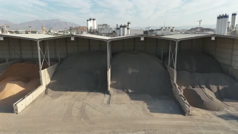 A ready-made white exterior building with a blue roof, a factory ...