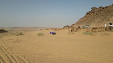 A snapshot from the Tabuk Rally, a competition with diverse terrains in ...
