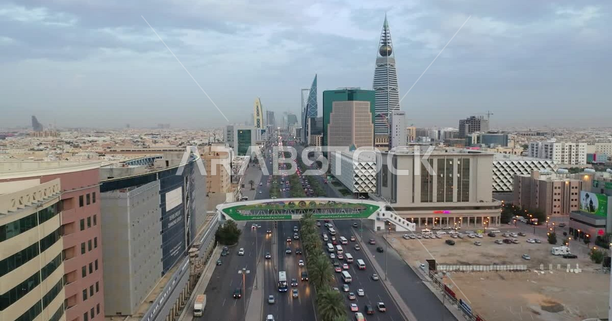 Drone photography of car traffic on Olaya Road in the daytime ...