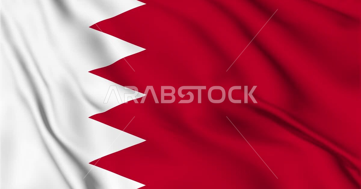 Animated video of the flag of the state of Bahrain, the national flag ...