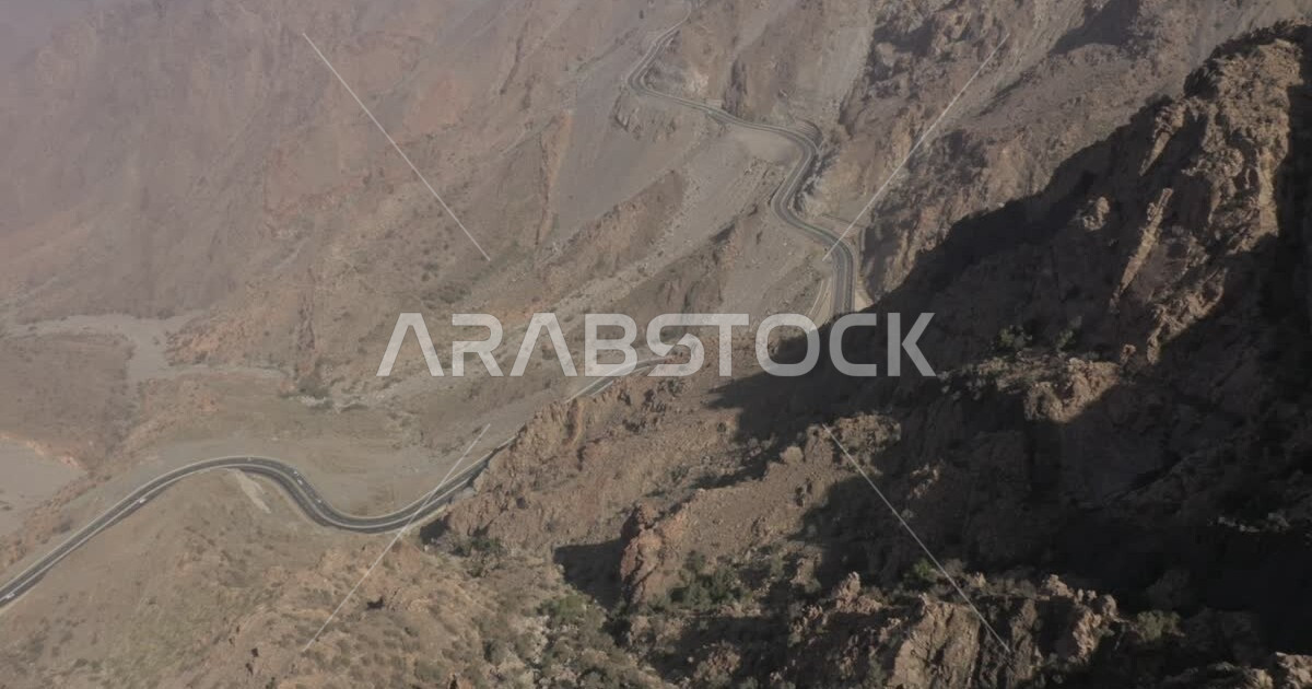 Drone photography of the Aqabat Al-Hada area in Taif, Saudi Arabia, the ...