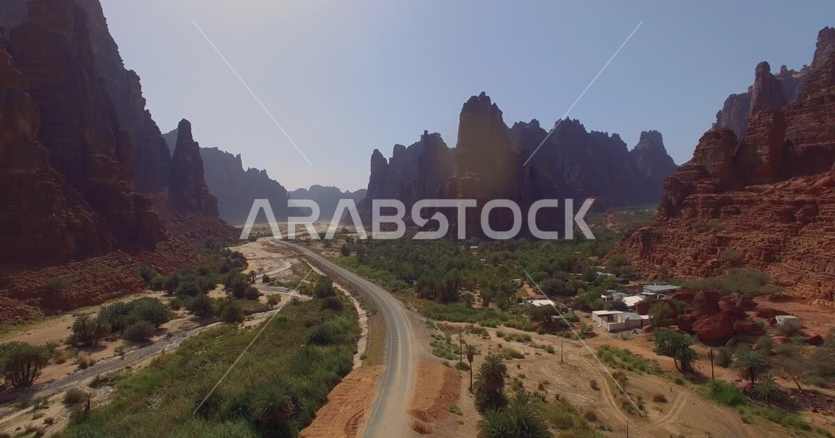 Aerial view of Tabuk mountains and nature, Tabuk topography in Saudi ...