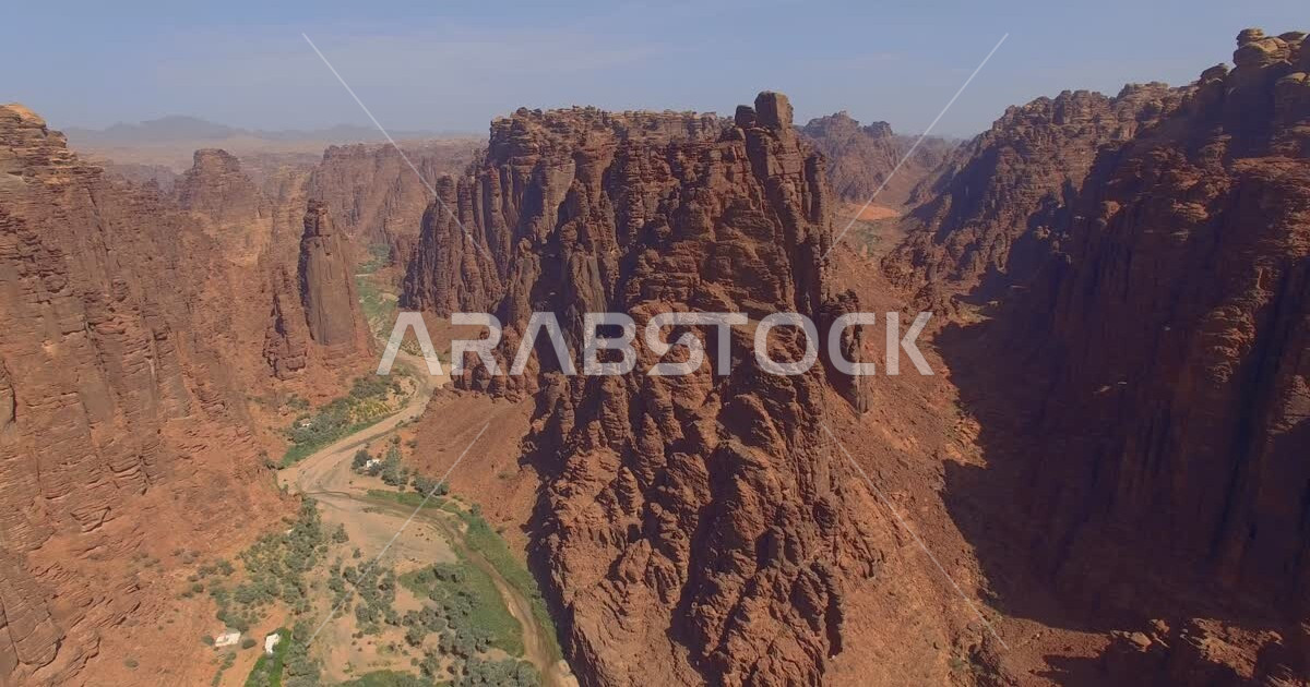 Aerial view of Tabuk mountains and nature, Tabuk topography in Saudi ...