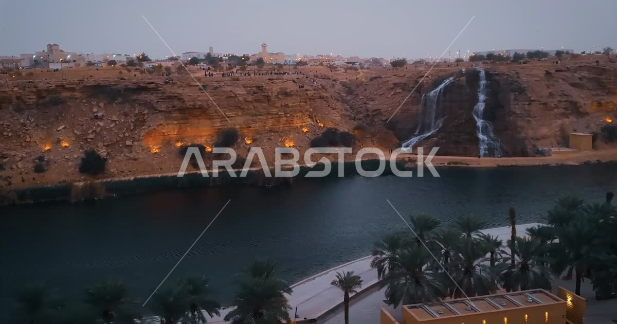 Beautiful view of Wadi Namar waterfall in Riyadh, Saudi Arabia ...