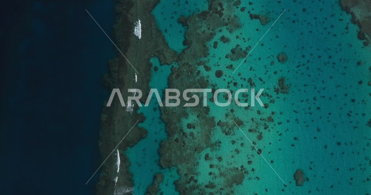 Drone photography from the top of the waters of the Red Sea, the Red ...