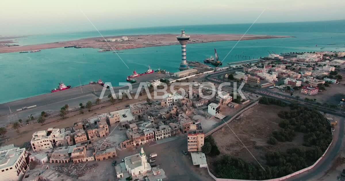 Aerial view of Yanbu city beaches, tourism in Yanbu, Beauty of Yanbu ...