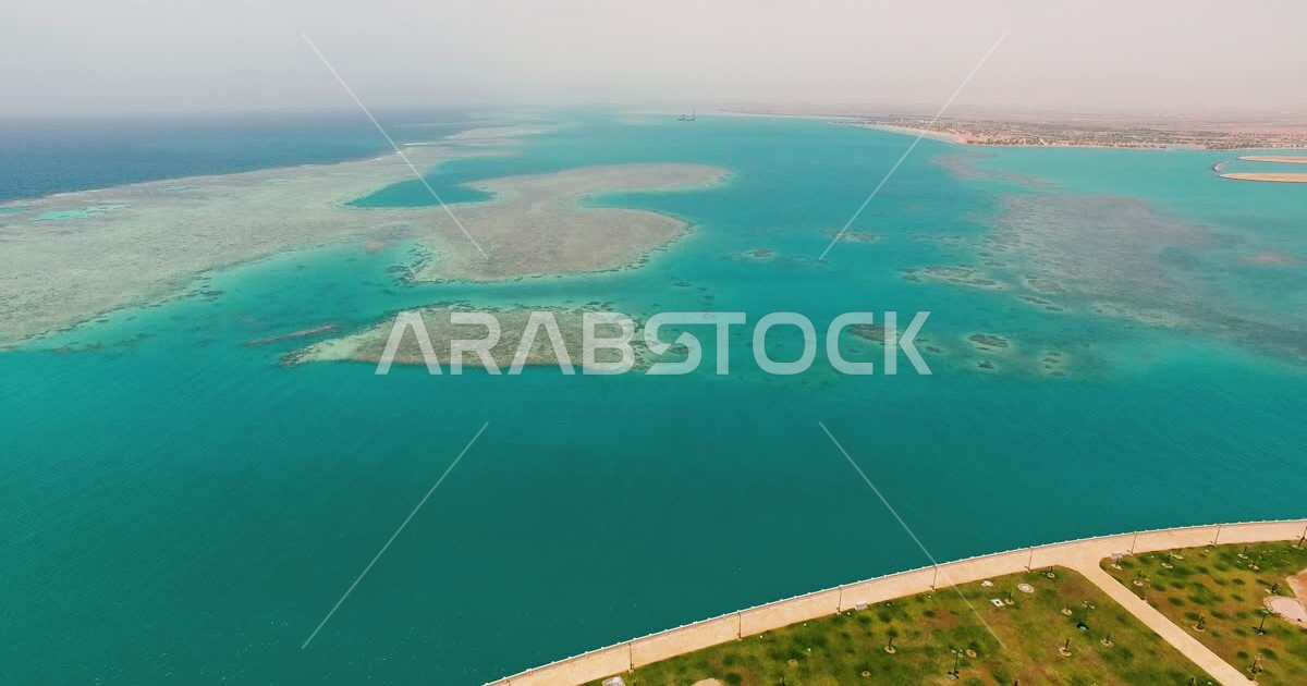 Aerial view of Yanbu city beaches, tourism in Yanbu, Beauty of Yanbu ...