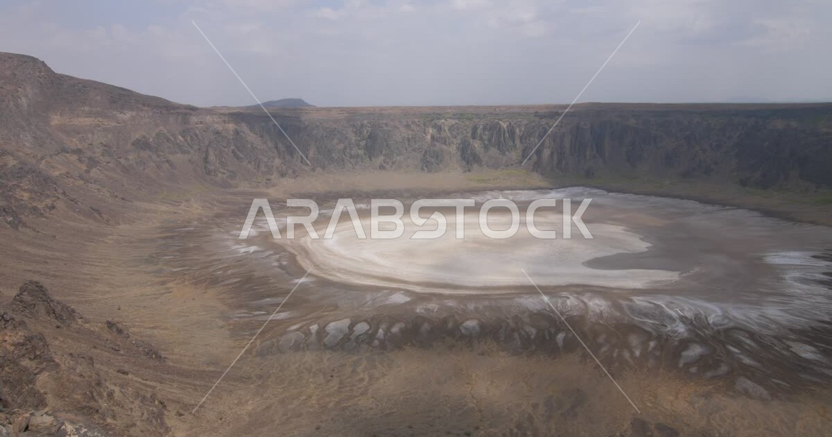 A view from the top of the Al-Wa`bah crater in the city of Taif in ...