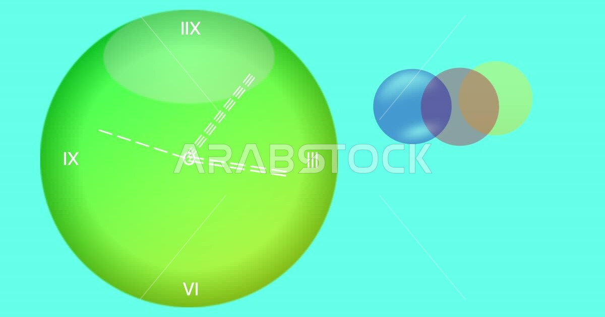 Animated wall clock in 24 hour loop, clock with moving arrows, clock ...