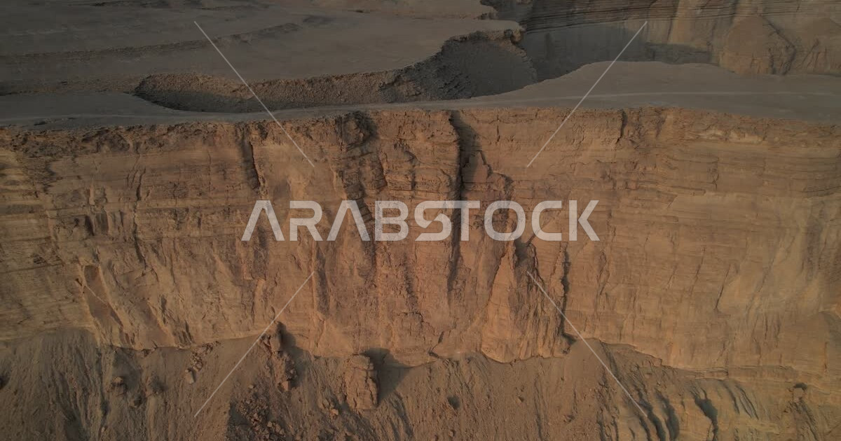 Drone photography of Tuwaiq Mountains in Najd city, Saudi Arabia ...
