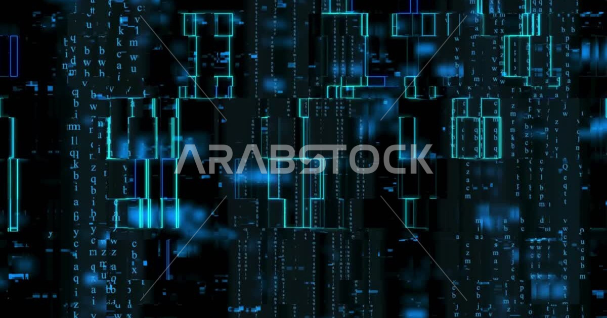 3D Hologram Cyber Wall, Animated Video Intro and End, Cyber Wall, Blue ...
