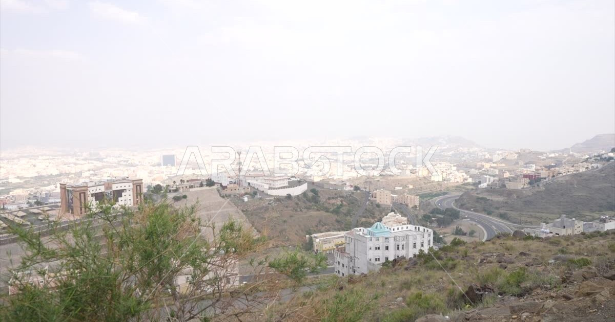 A view from the top of the city of Abha in the Kingdom of Saudi Arabia ...