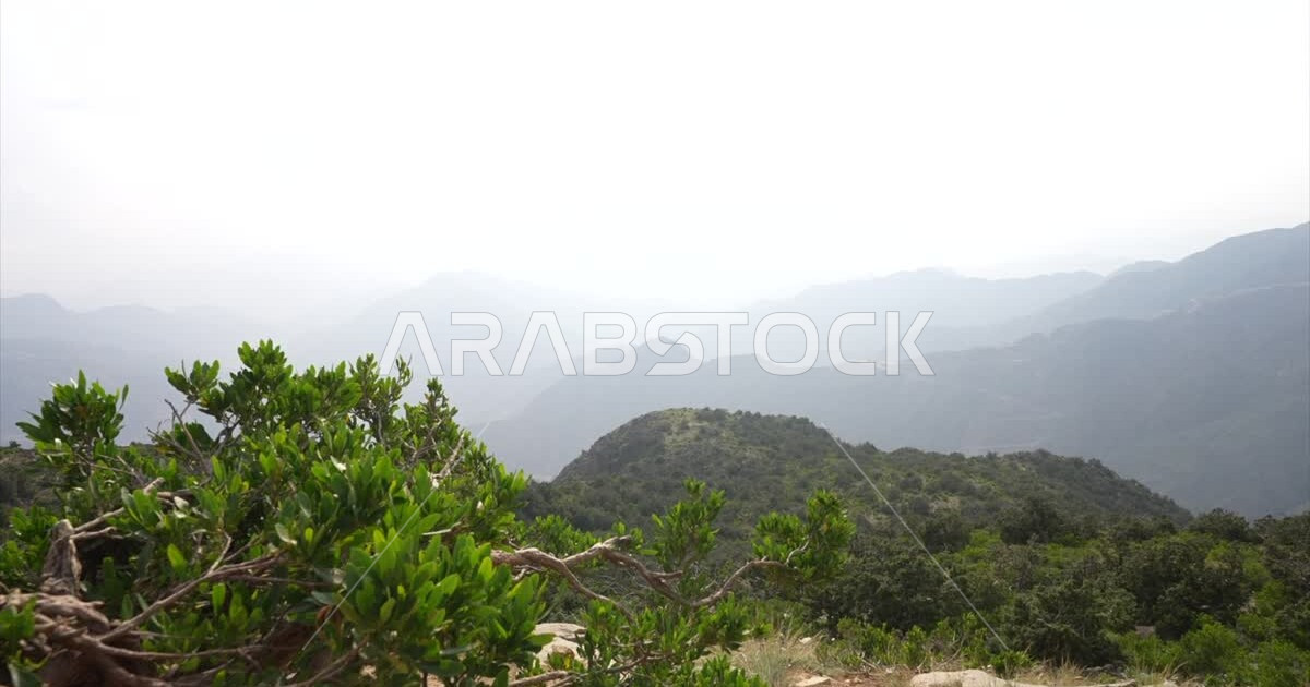 Scenic landscapes in the city of Abha, Saudi Arabia, mountains and ...