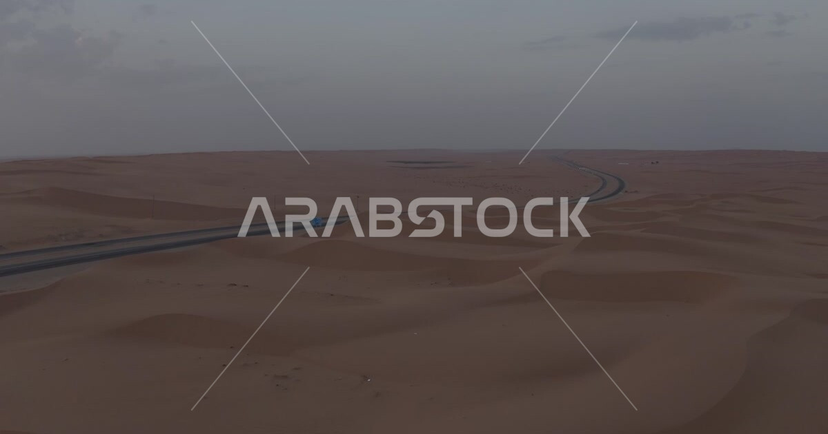 Sand dunes in the desert areas of Saudi Arabia at sunset, desert nature ...