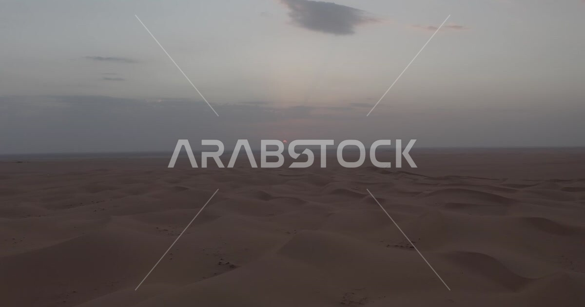 Sand dunes in the desert areas of Saudi Arabia at sunset, desert nature ...