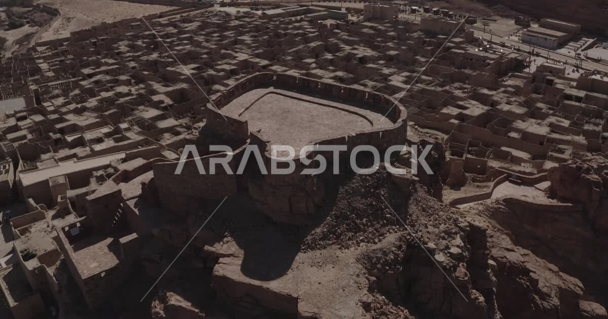 Drone photography of the old town in Al-Ula governorate in the Kingdom ...