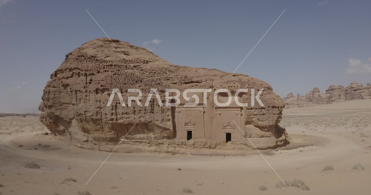 Drone photography of the rock formations in Al-Ula Governorate, Kingdom ...