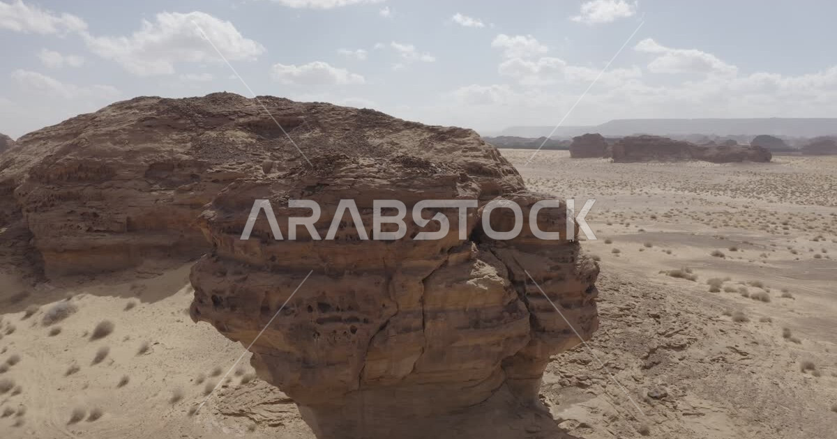 Drone photography of the rock formations in Al-Ula Governorate, Kingdom ...