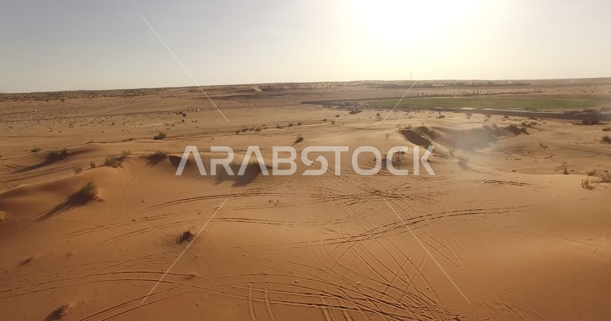 Beautiful desert with warm colors. Colorful contours of sand dunes at ...