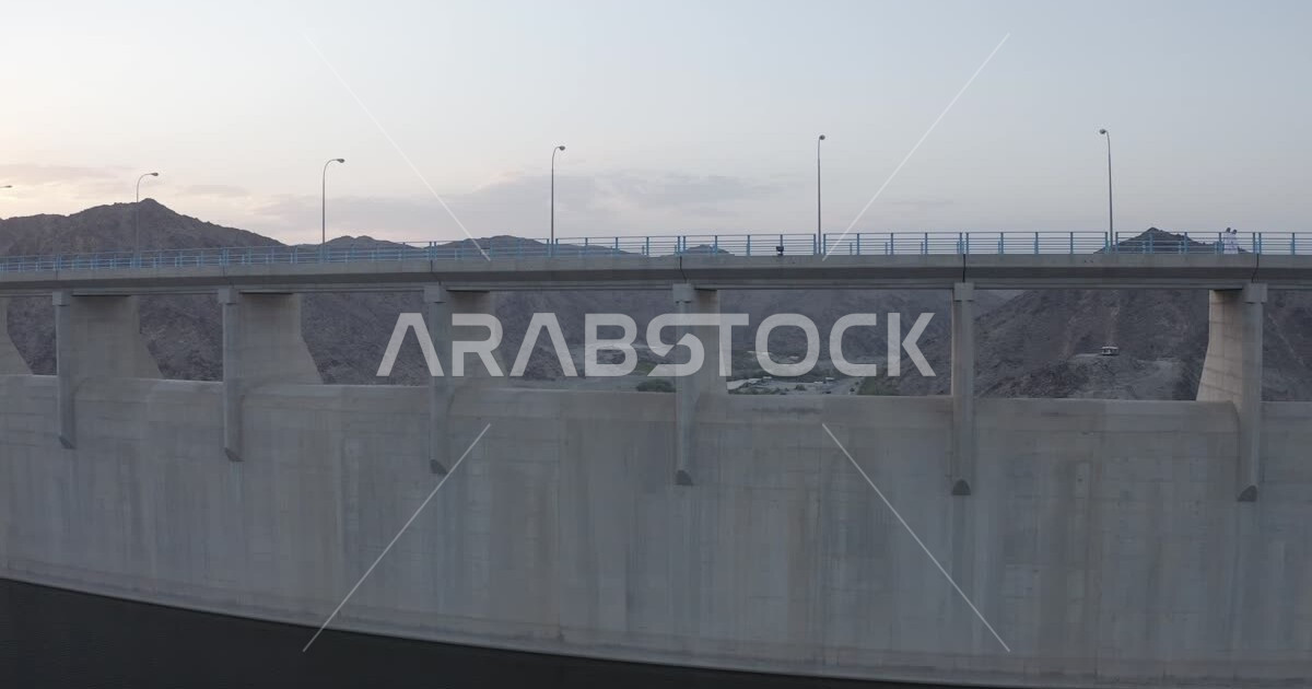 Drone photography of the King Fahd bin Abdulaziz Dam lake in the Bisha ...