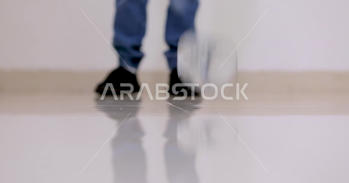 Close-up of a man dropping a glass, breaking an empty glass, getting ...