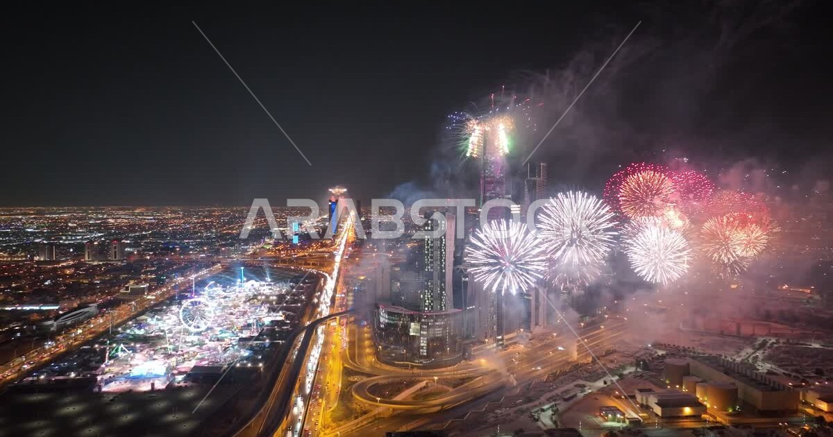 Fireworks in the city of Riyadh in the Kingdom of Saudi Arabia ...