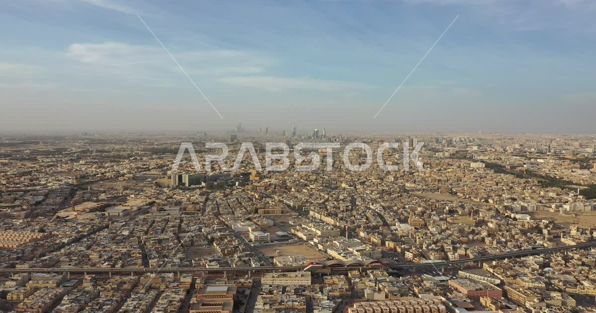 Aerial photography from the top of residential houses in the Kingdom of ...