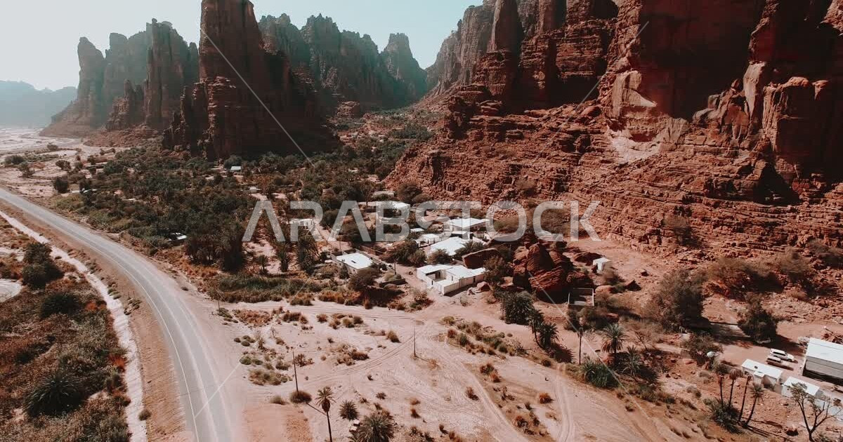 Aerial view of Tabuk mountains and nature, Tabuk topography in Saudi ...