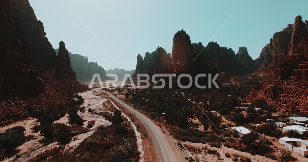 Aerial view of Tabuk mountains and nature, Tabuk topography in Saudi ...