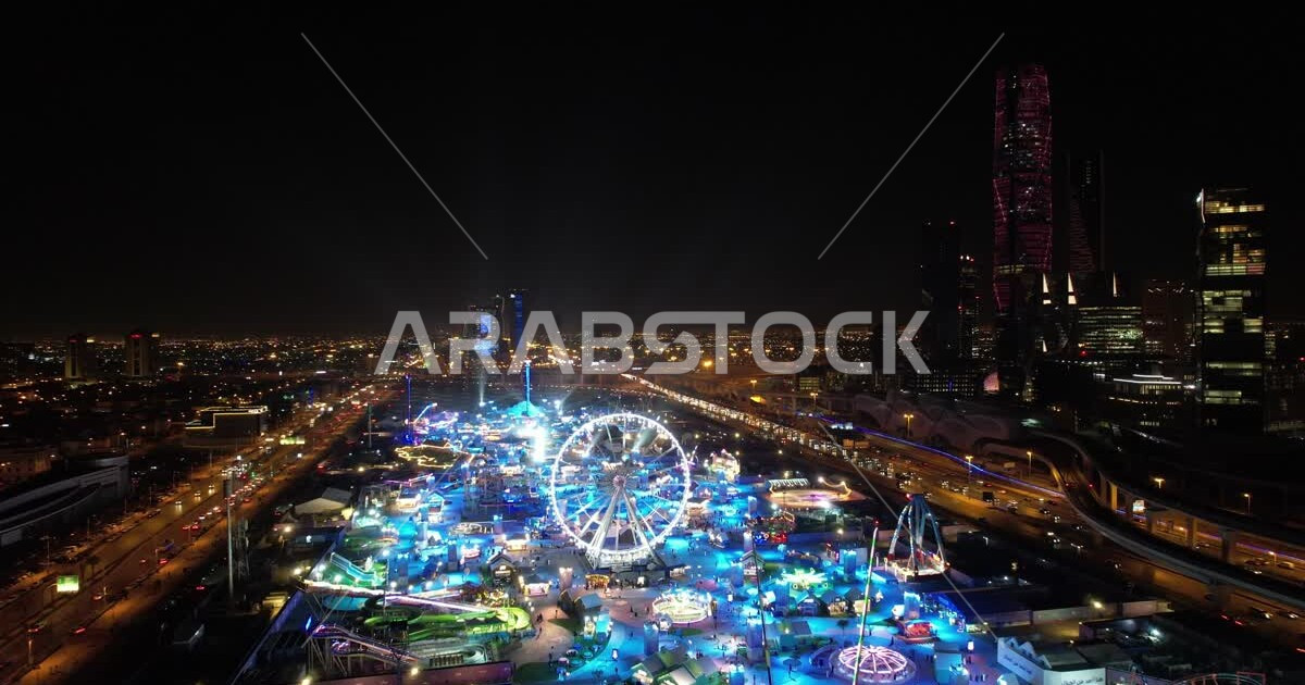 Drone photography of Winterland amusement park in Riyadh, Saudi Arabia ...
