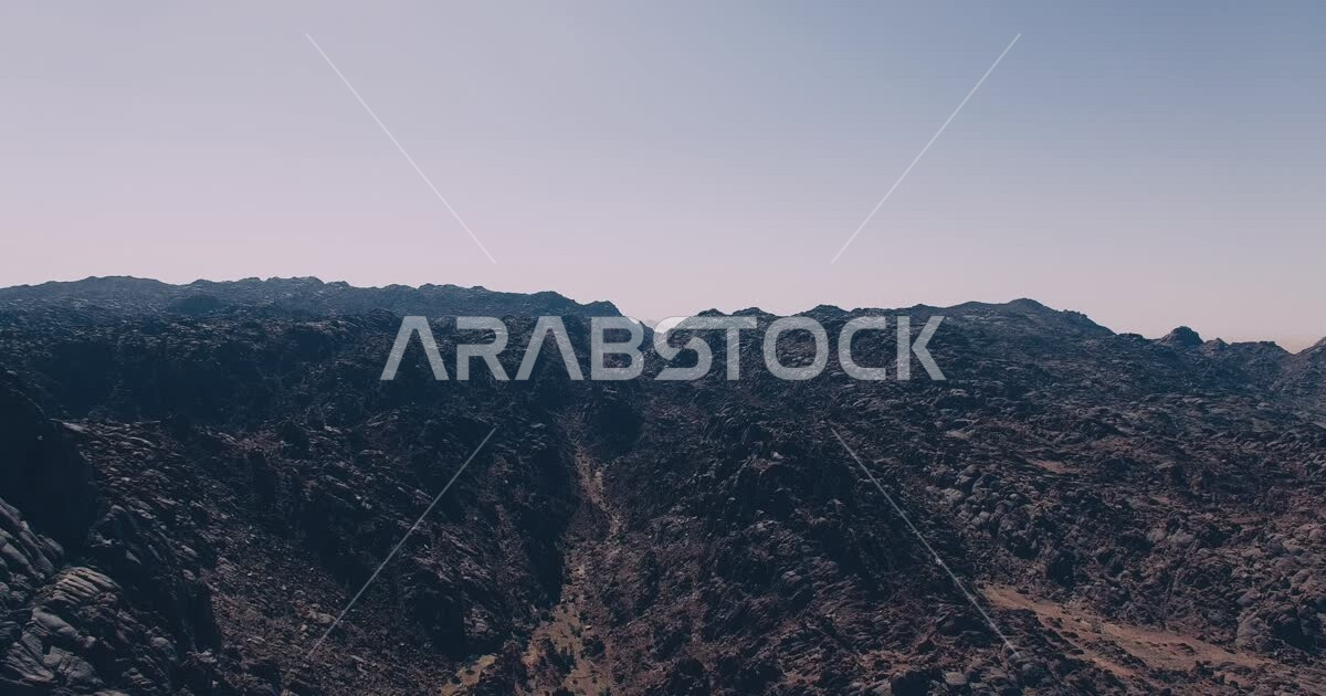 Aerial view of Tabuk mountains and nature, Tabuk topography in Saudi ...