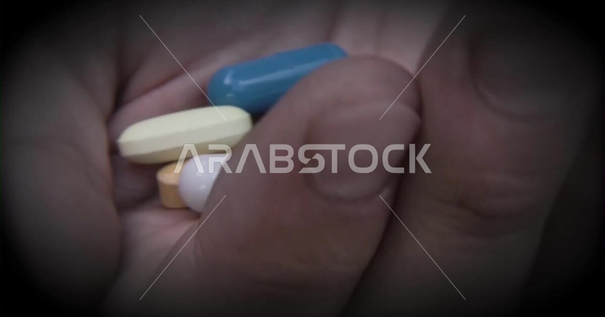 A group of medical pills, drug use, pharmacy and medicine, antibiotics ...