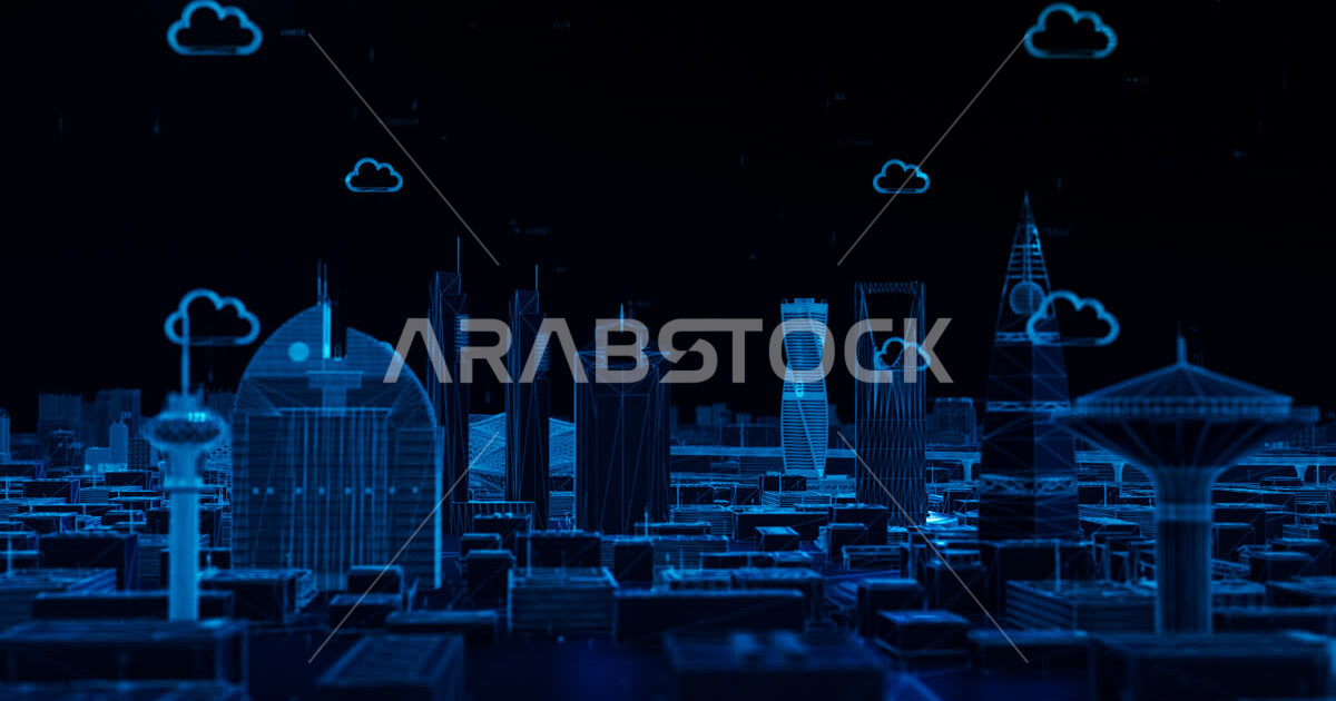 Riyadh city with 3D hologram technology, the new world of Metaverse in ...