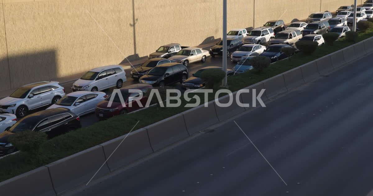 Close-up of the movement of cars in the street, highways, traffic ...