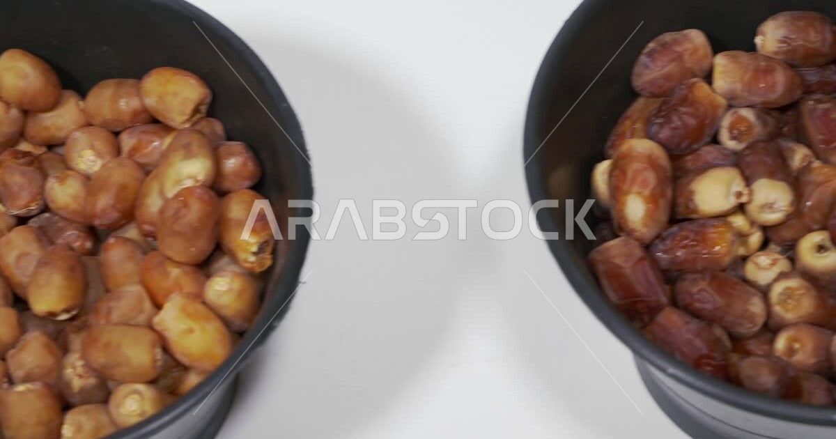 A group of luxurious dates from the palms of the Kingdom of Saudi ...