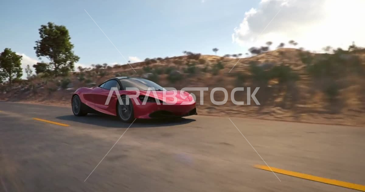 3D imaging of a modern, sophisticated car, digital world of technology ...