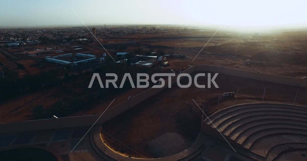 aerial view of Al-Ghat Governorate, the city of Al-Ghat in the Kingdom ...