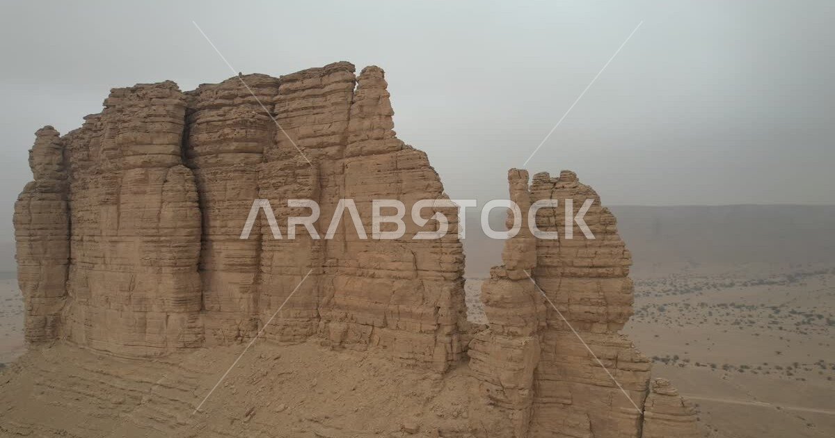 Drone photography of Tuwaiq Mountains in Najd, Saudi Arabia, famous ...
