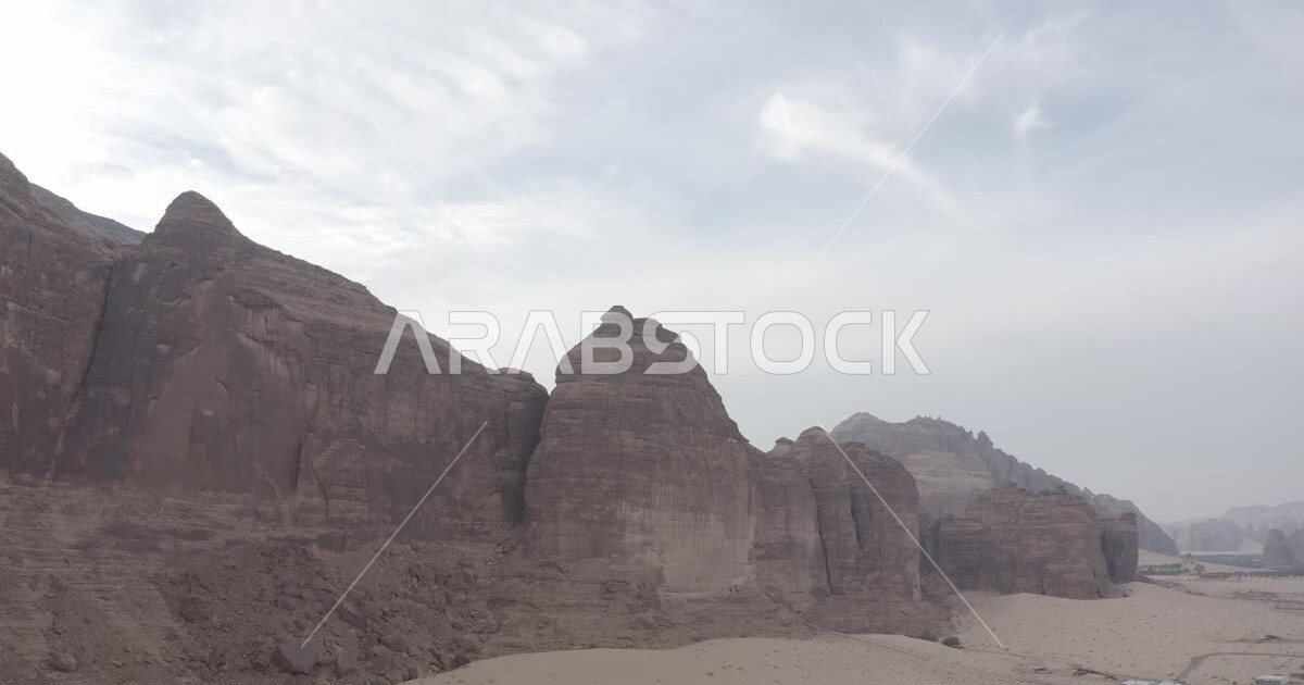 Drone photography of Al-Ula Governorate in the Kingdom of Saudi Arabia ...