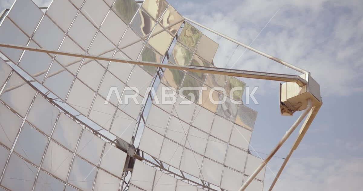 Close-up of solar panels, solar power stations in the Kingdom of Saudi ...