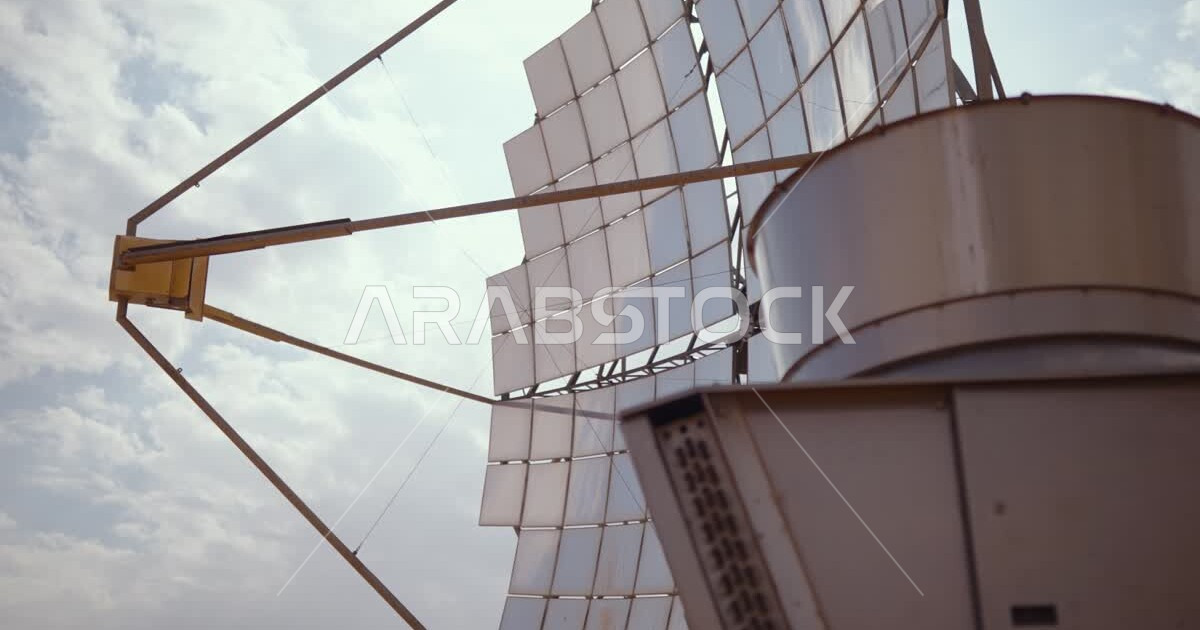 Close-up of solar panels, solar power stations in the Kingdom of Saudi ...