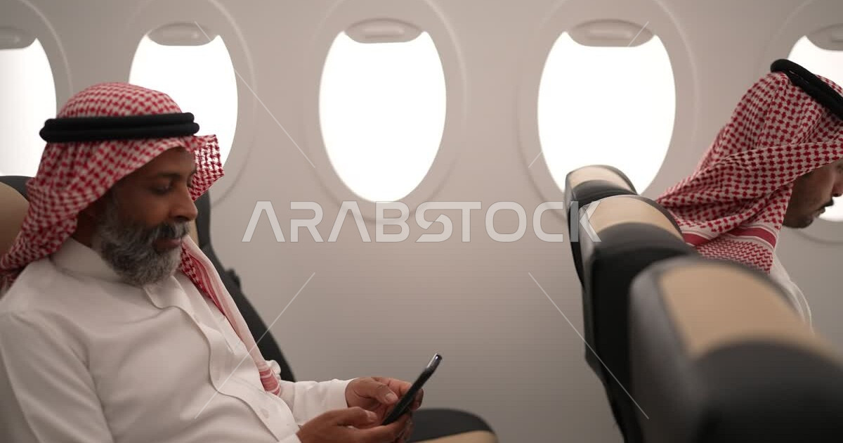Saudi passengers from inside the plane, business and meetings via ...