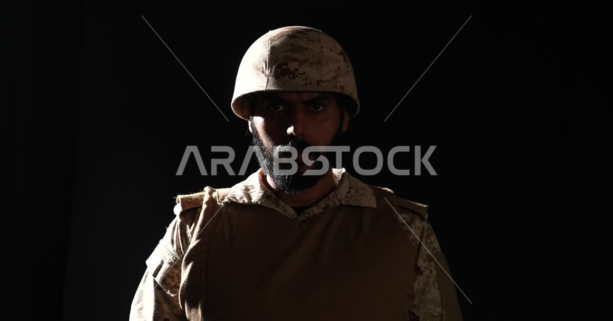 Chroma of a Saudi Arabian Gulf security man in military uniform ...