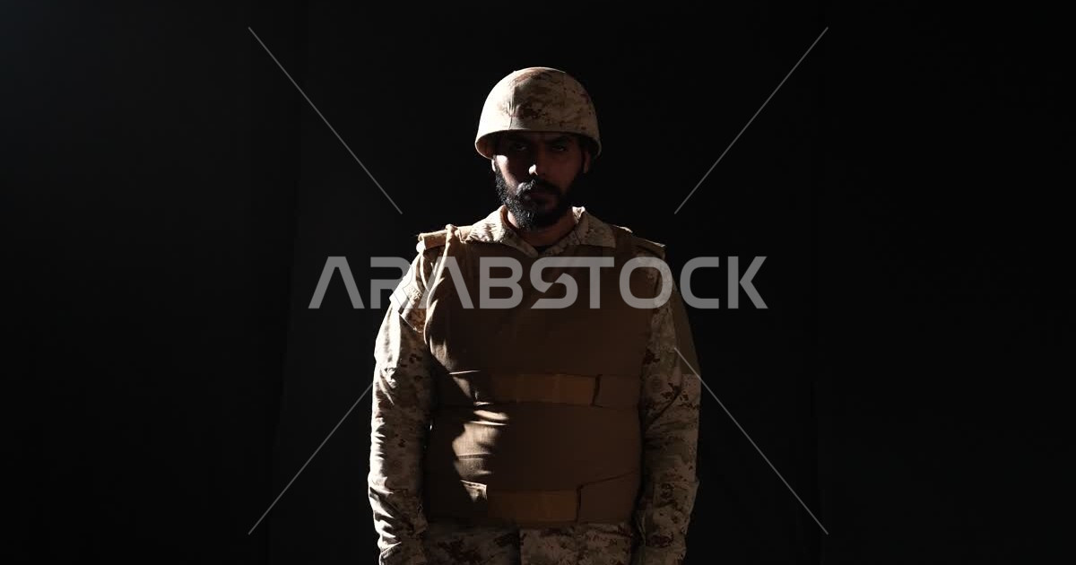 Chroma of a Saudi Arabian Gulf security man in military uniform ...