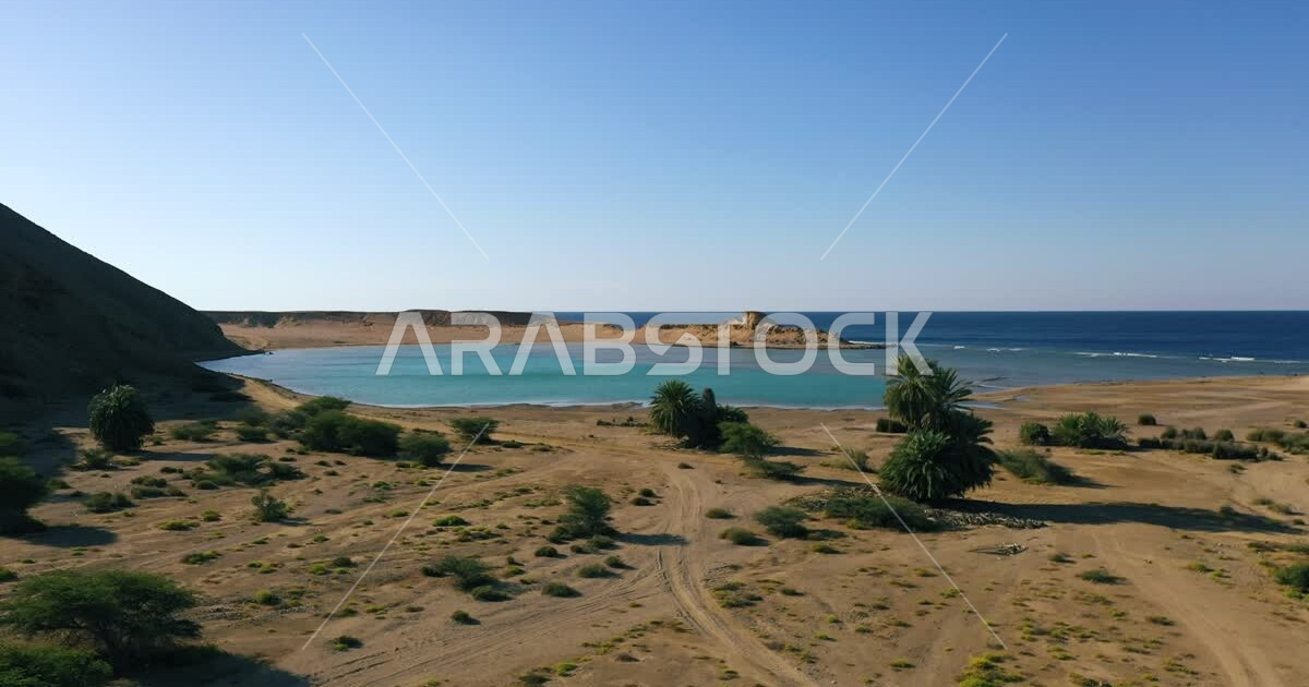Drone photography of the beaches of the Red Sea on the northwestern ...