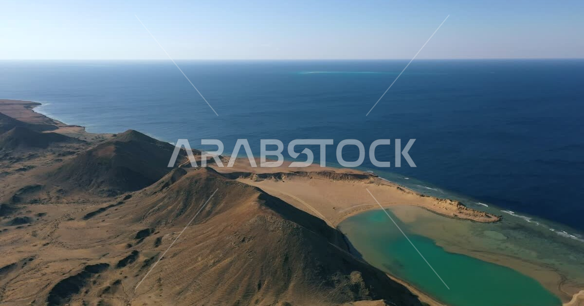 Drone photography of the beaches of the Red Sea in the northwestern ...
